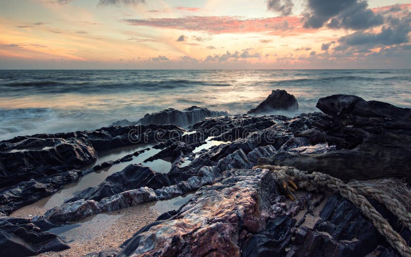 Misty waves sunrise stock photo. Image of golden, colorful - 28872130