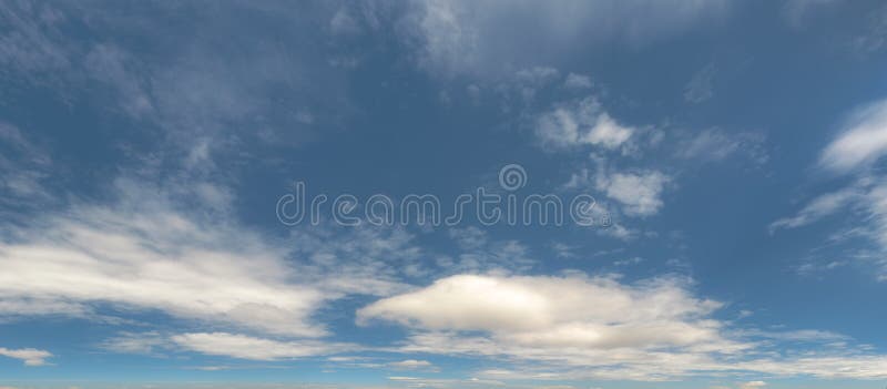 Misty White Clouds Drifting in Blue Sky. Panorama Format Stock Image ...
