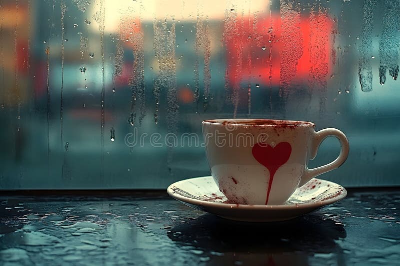 Rainy Day Coffee stock illustration. Illustration of rainy - 374202620