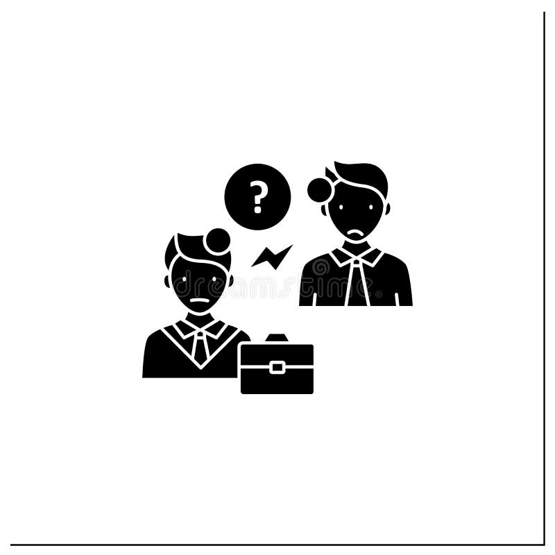 Misunderstanding Glyph Icon Stock Vector - Illustration of cooperation ...