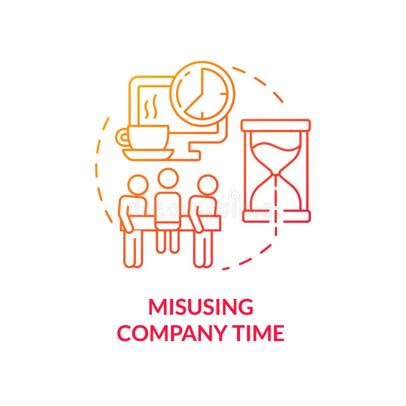 Misusing Company Time Red Gradient Concept Icon Stock Vector ...