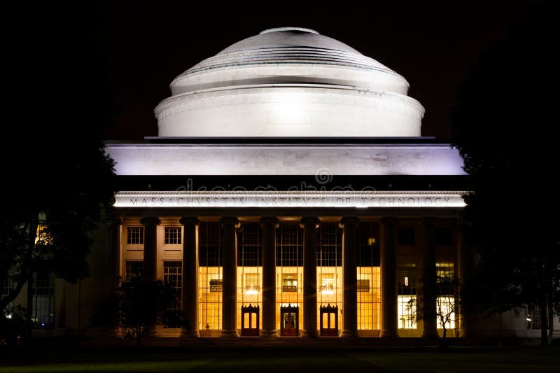 MIT Great Dome at night editorial stock photo. Image of massachusetts ...