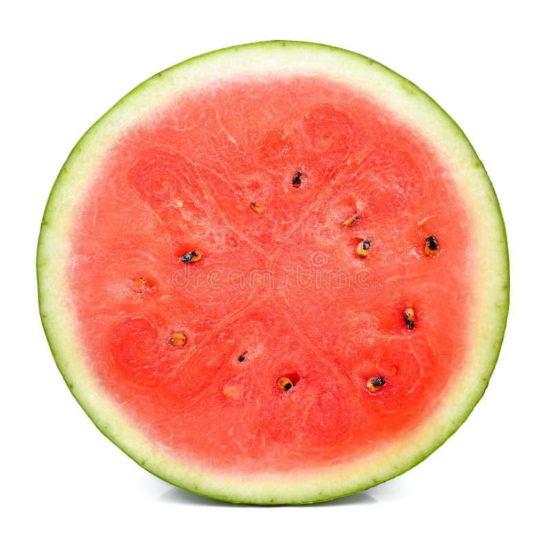 Primer De La Mitad Y De La Rebanada De La Sandía En El Fondo Blanco ...