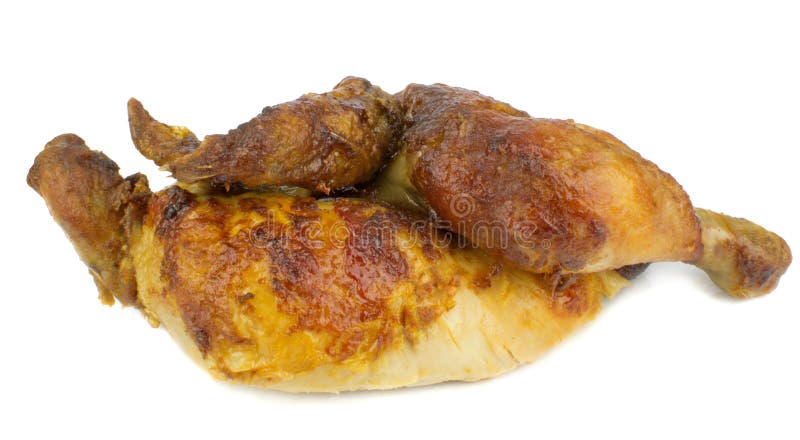 Mitad De Un Pollo Asado A La Parrilla Imagen de archivo - Imagen de ...