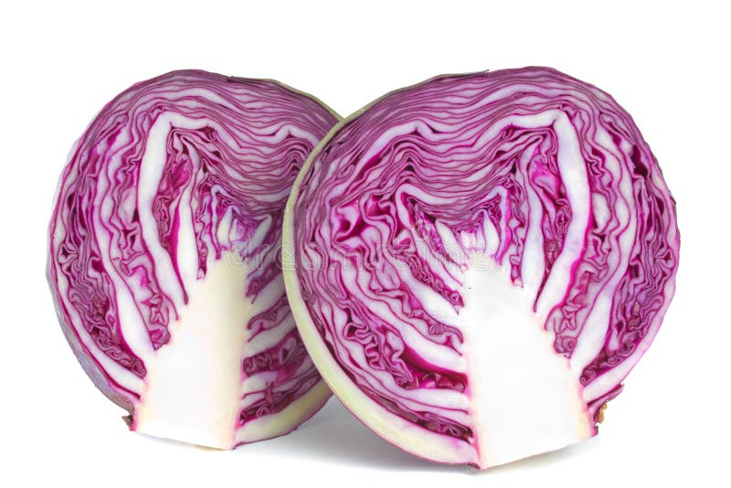 Mitades De La Col Roja Sobre Blanco Imagen de archivo - Imagen de ...