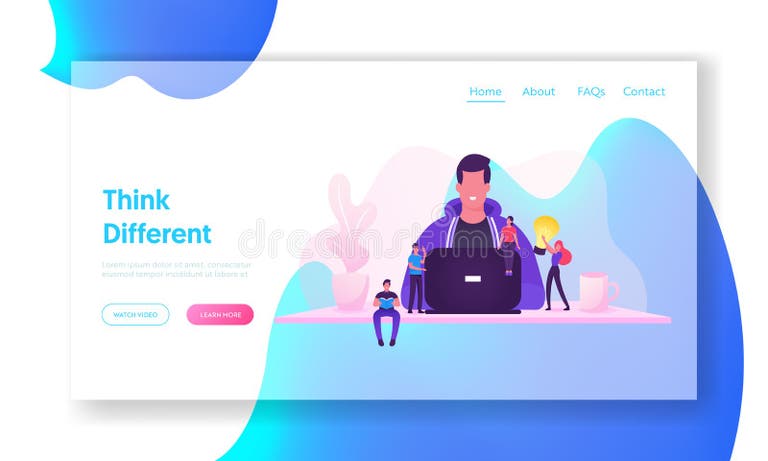 It-Mitarbeiter Auf Der Landing Page Der Website am Arbeitsplatz ...