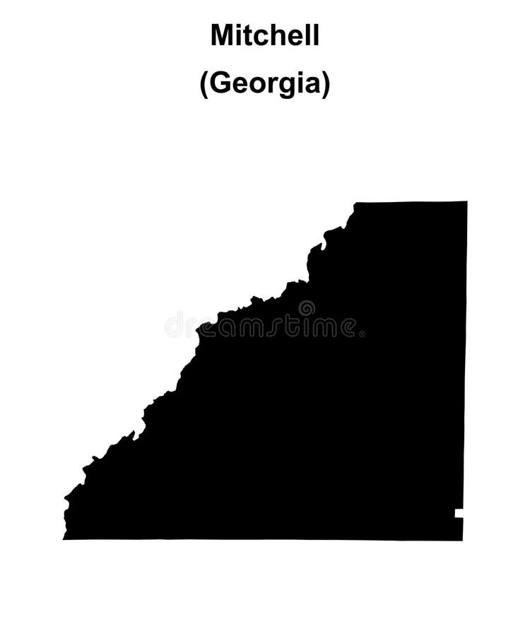 Mitchell outline map stock vector. Illustration of counties - 357893353
