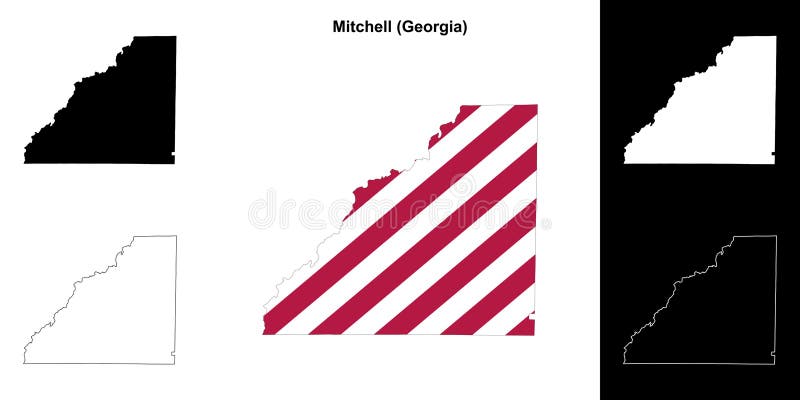 Mitchell outline map stock vector. Illustration of silhouette - 323870110