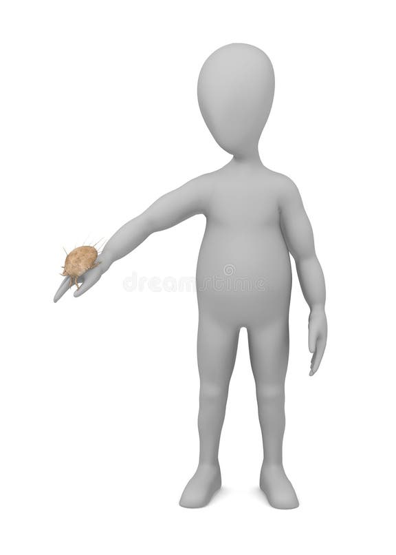 Mite bug on hand stock illustration. Illustration of cute - 24589085