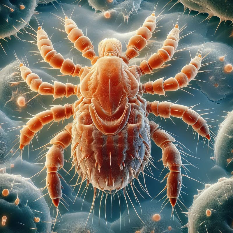 Mite S Microscopic View Under a Microscope Reveal the Intricate Stock ...