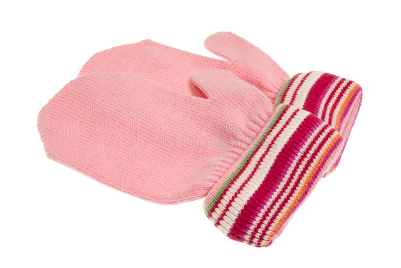 Mitene Da Malha No Fundo Branco Imagem de Stock - Imagem de pequeno ...