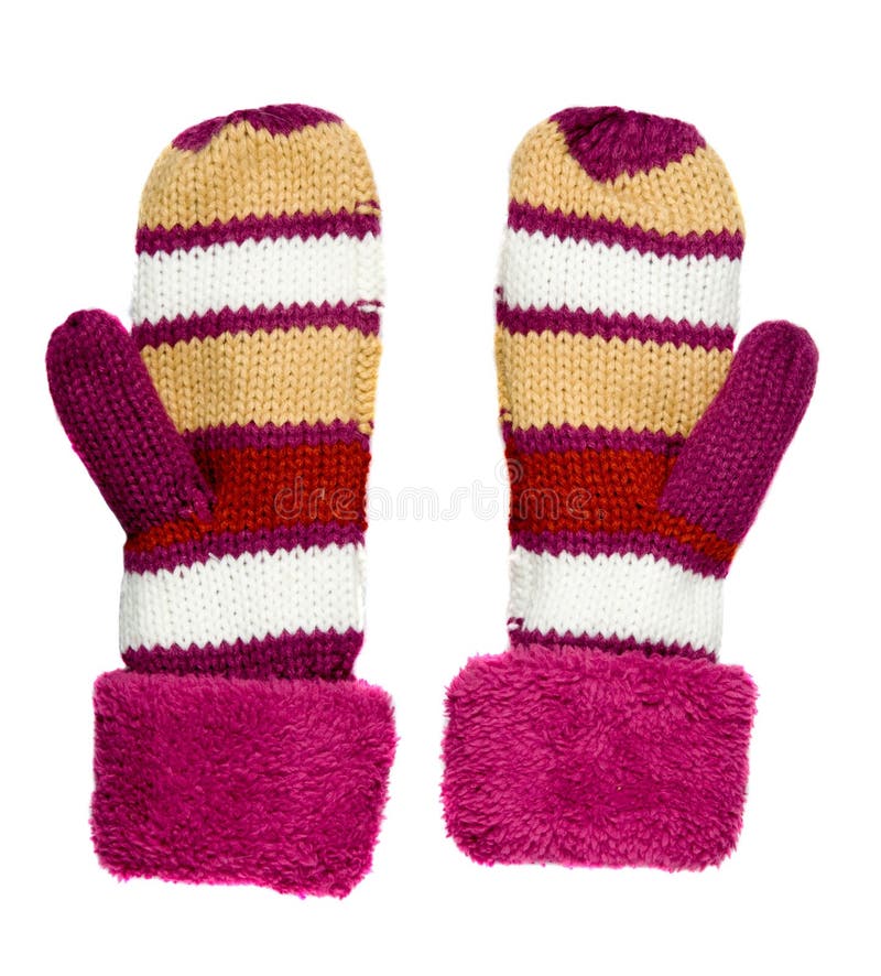 Mitene Isolado No Fundo Branco Mittens Feitos Malha Mitenes a Imagem de ...