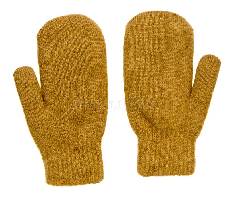 Mitene Isolado No Fundo Branco Mittens Feitos Malha Mitenes a Foto de ...