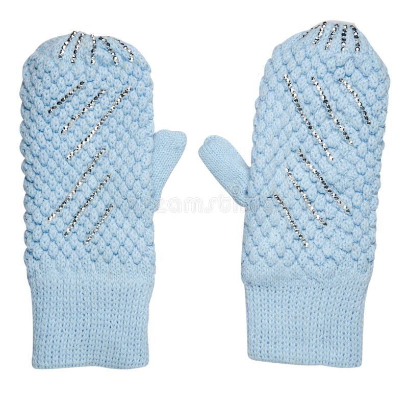 Mitene Isolado No Fundo Branco Mittens Feitos Malha Mitenes a Foto de ...