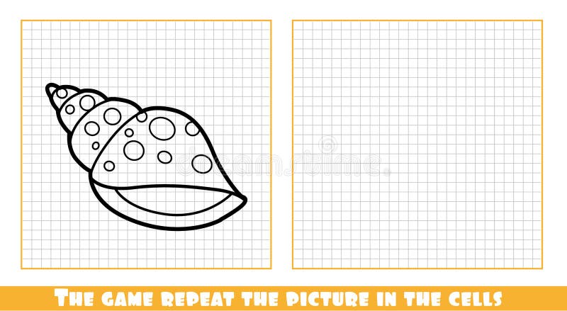 Miter Cone Shell Outlined for Coloring Page Isolated on White Stock ...