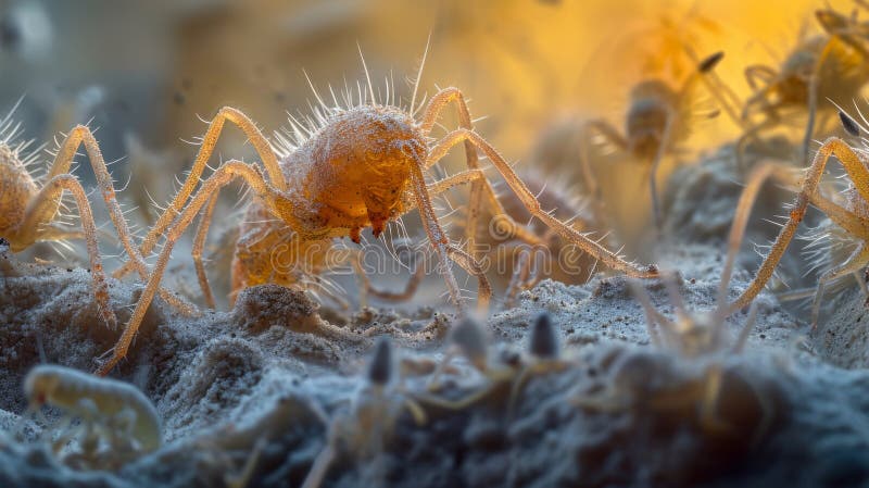 Mites and Microarthropods Crawling through the Microscopic View Soil ...