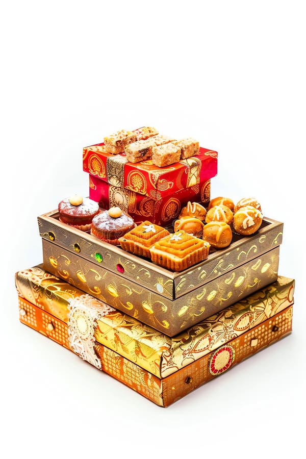 Mithai boxes hindu stock illustration. Illustration of spicy - 336430020