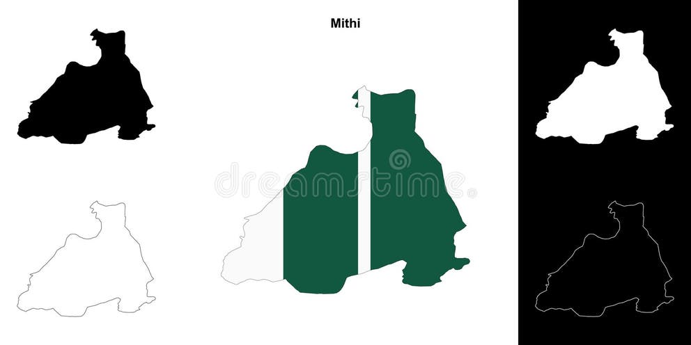 Mithi outline map stock vector. Illustration of outline - 371579527