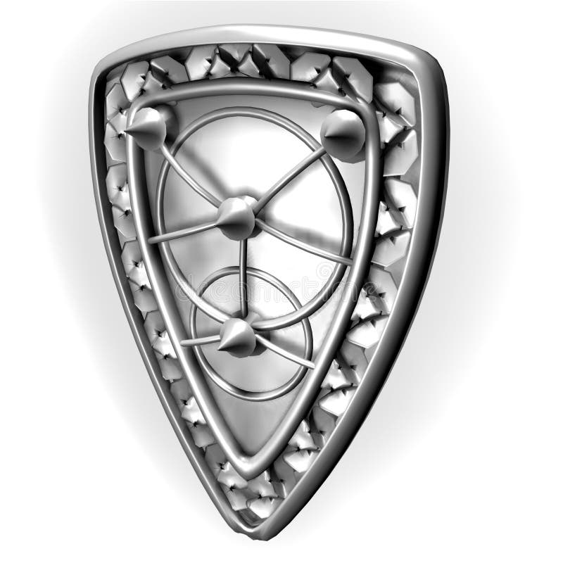 Mithril Triangle Shield stock illustration. Illustration of metal ...