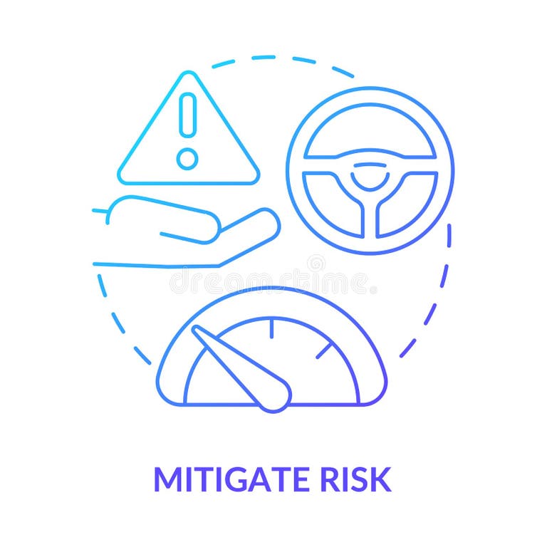 Mitigate Risk Blue Gradient Concept Icon Stock Vector - Illustration of ...