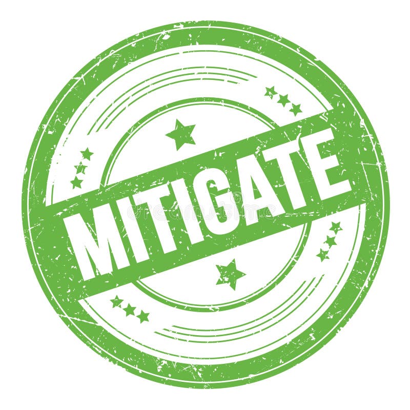 MITIGATE Text on Green Round Grungy Stamp Stock Illustration ...