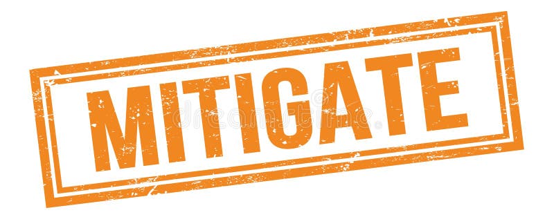 MITIGATE Text on Orange Grungy Vintage Stamp Stock Illustration ...