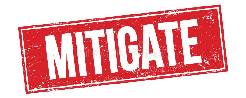 MITIGATE Text on Red Round Grungy Stamp Stock Illustration ...