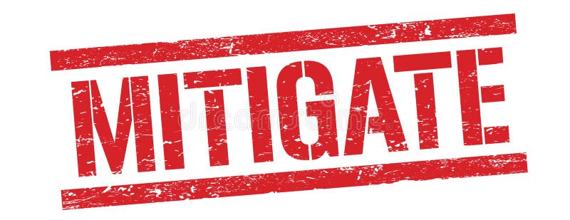 MITIGATE Text on Red Vintage Lines Stamp Stock Illustration ...