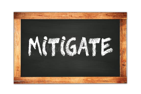 MITIGATE Text Written on Wooden Frame School Blackboard Stock ...