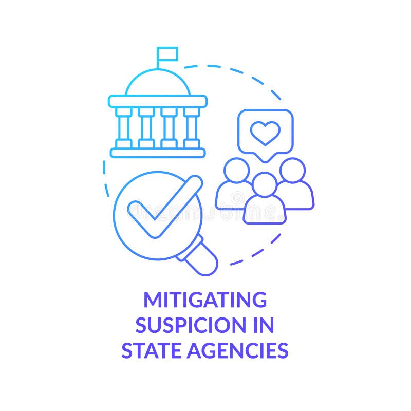Mitigating Suspicion Blue Gradient Concept Icon Stock Illustration ...