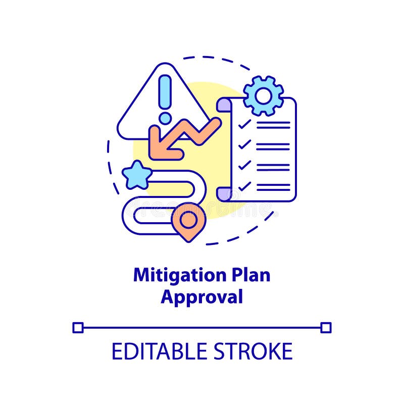 Mitigation Plan Approval Concept Icon Stock Vector - Illustration of ...