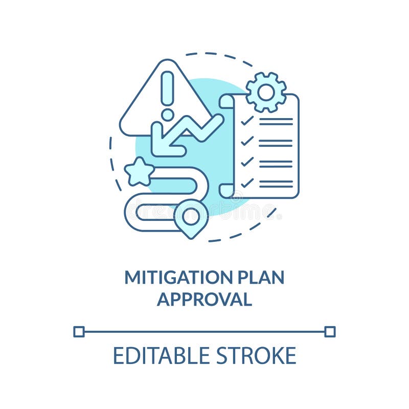 Mitigation Plan Approval Turquoise Concept Icon Stock Vector ...