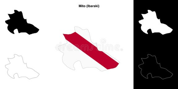 Mito outline map stock illustration. Illustration of template - 379359725