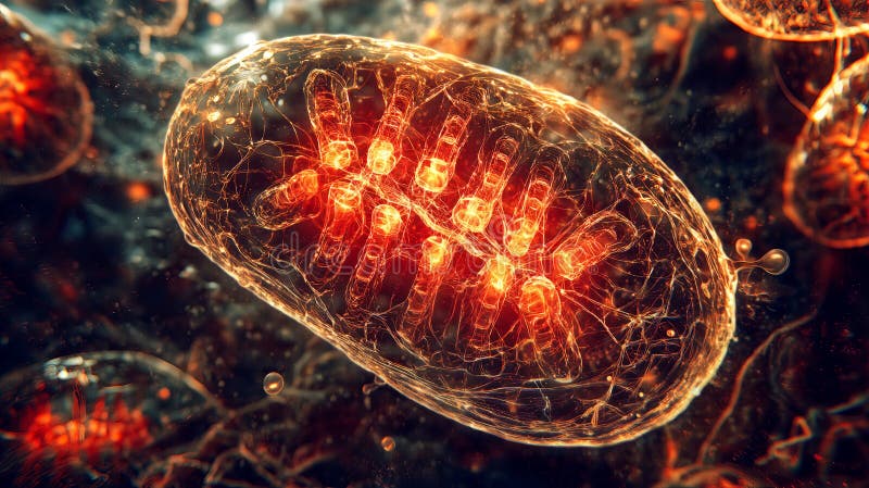 Mitochondria Powering Cellular Metabolism in a Microscopic View Stock ...
