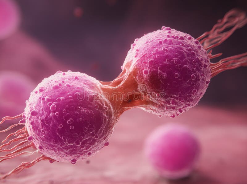 Mitosis of a Cancer Cell is Illustrated in a 3D Representation Stock ...