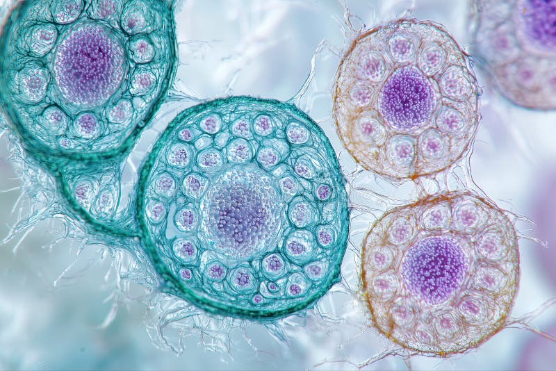 Mitosis in Root Meristem – Light Micrograph of Onion Cells Stock ...