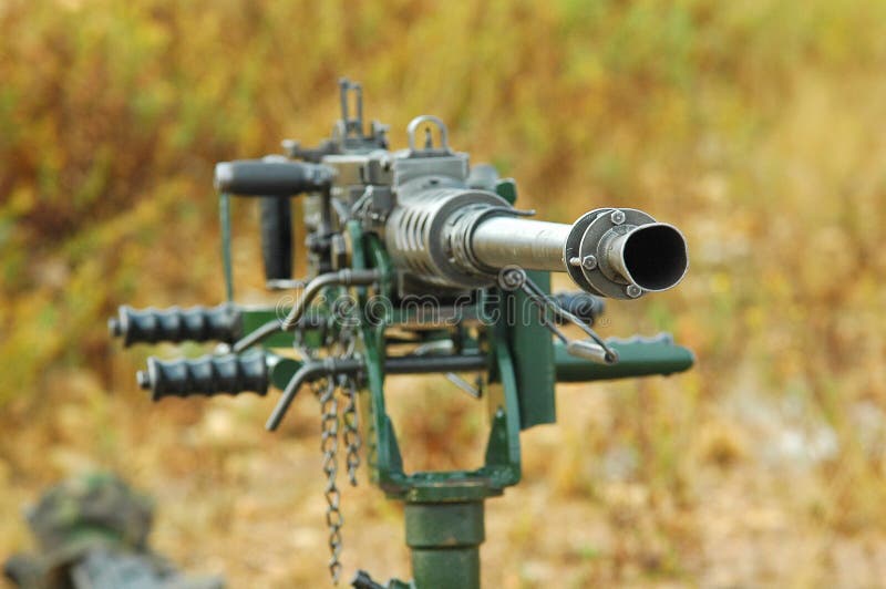 Mitragliatrice antiaerea immagine stock. Immagine di marines - 7137861