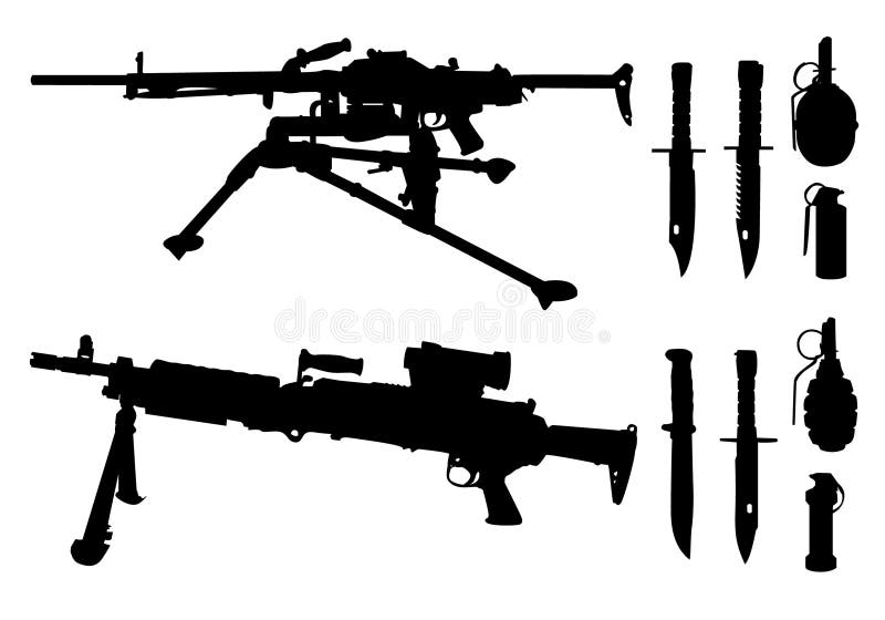 Mitragliatrici, Coltelli, Granate Illustrazione Vettoriale ...