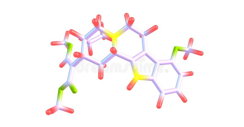 Mitragynine Molecular Structure Isolated on White Stock Illustration ...