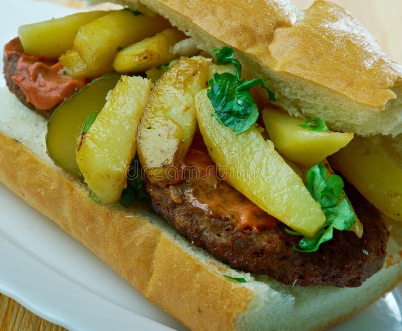 Mitraillette stock photo. Image of fried, lunch, toast - 79537412