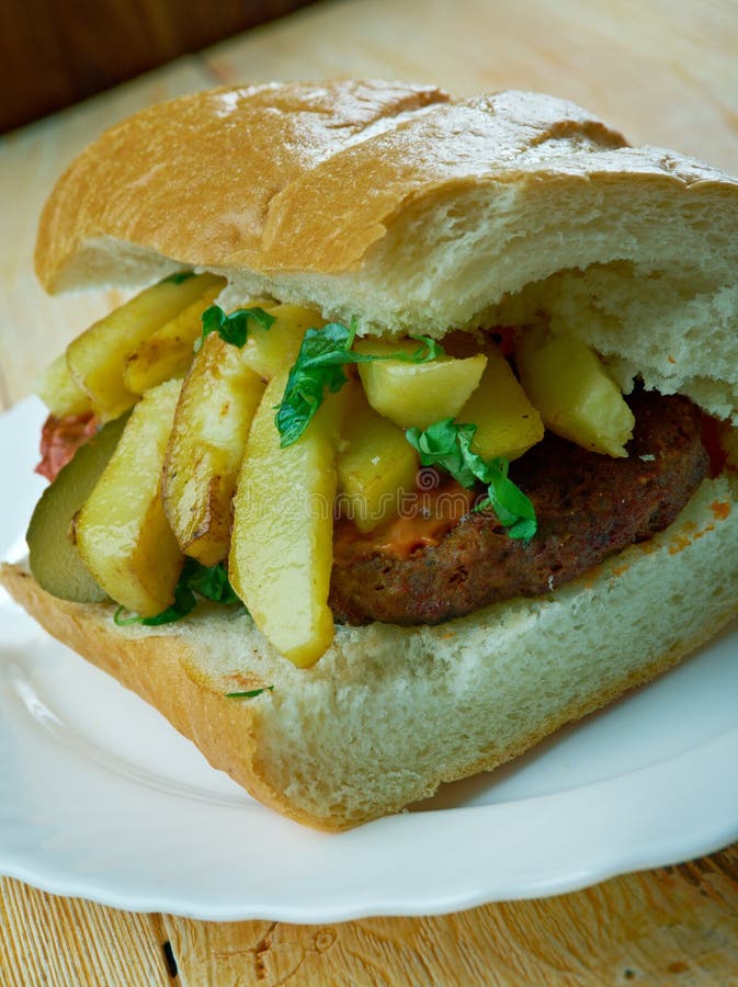 Mitraillette stock photo. Image of bread, garnish, lunch - 79810092