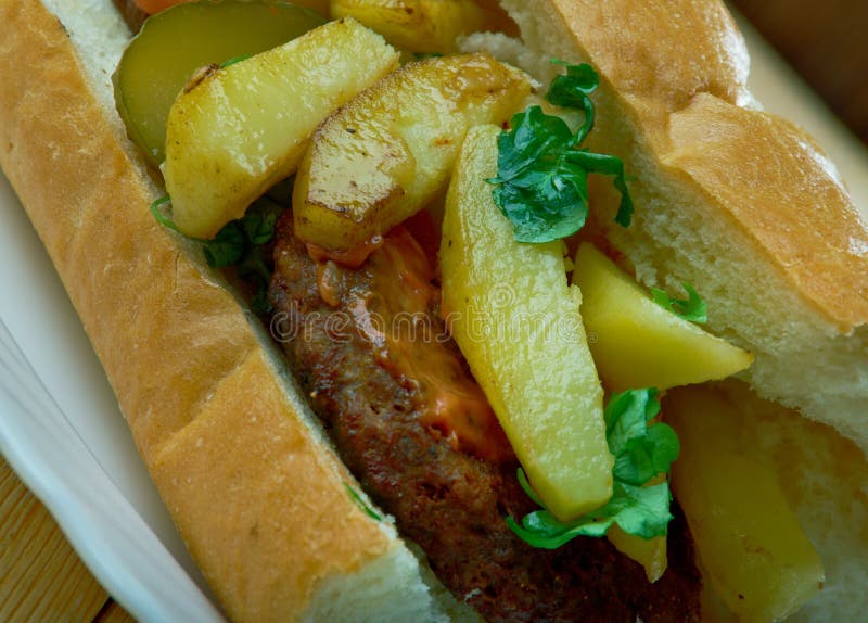 Mitraillette stock photo. Image of fried, lunch, toast - 79537412