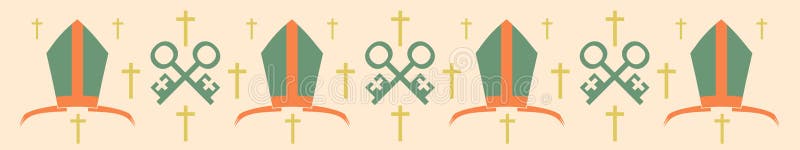 Mitres et croix d'évêque illustration de vecteur. Illustration du ...