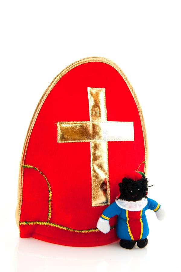 Mitre of Sinterklaas and Hat of Black Pete Stock Image - Image of ...