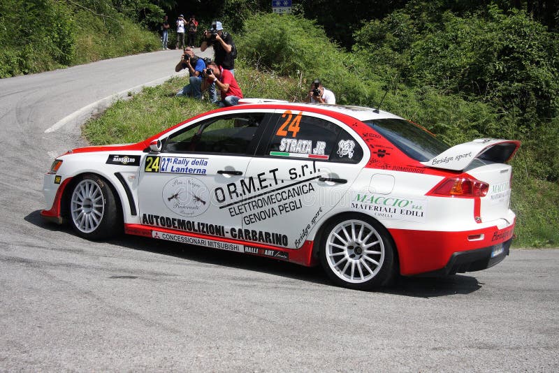 Mitsubishi Evo 9 racing editorial stock photo. Image of pilot - 70257513