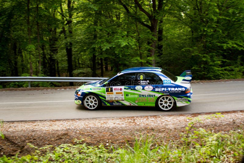 Mitsubishi Lancer Evo IX on Miskolc Rally Hungary Editorial Stock Image ...