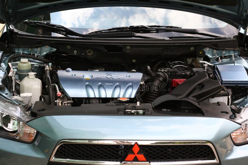 Mitsubishi Mivec Lancer Engine Bay Editorial Photography - Image of ...
