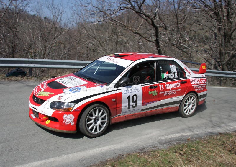 Mitsubuishi Evo 9 rally editorial stock photo. Image of driver - 73766258