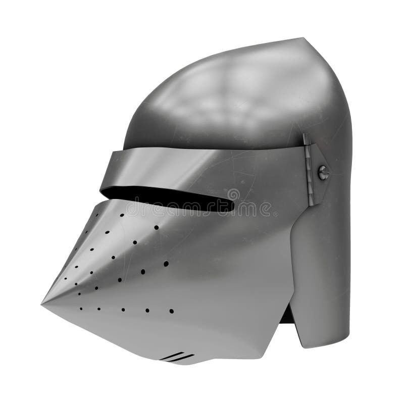 Mittelalterlicher Ritter Bascinet Helmet Stock Abbildung - Illustration ...
