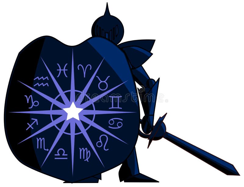 Mittelalterlicher Ritter Mit Sternzeichen Vektor Abbildung ...